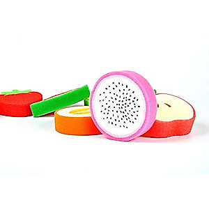 Prasa Scrub Sponge, Multi-Use Cute Fruit Pattern Sponges Scrubber Bath Cleaning Sponges Scrubbing Sponges Use for Bathroom & More(random-10pcs)