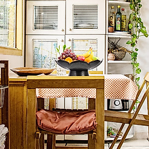 DOITOOL Fruit Tray Ceramic Footed Fruit Bowl: Lotus Shaped Snacks Plate Decorative Dessert Cake Serving Bowl Appetizers Platter Tray for Home Party Kitchen Ceramic Fruit Bowl