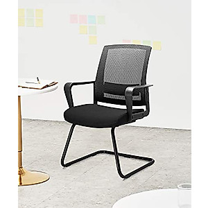CLATINA Office Guest Chair with Lumbar Support and Mid Back Mesh Space Air Grid Series for Reception Conference Room 4 Pack