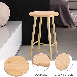 BESPORTBLE Wooden Bar Stool Seat Replacement Bar Stool Top 11.6 inch Round Wood Seat Replacement Stool Part Accessories Repair DIY Part