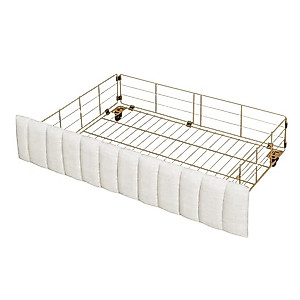 SIYSNKSI Full Size Metal Frame Upholstered Bed with 4 Drawers, Linen Fabric Platform Bed with Metal Slats Support and Headboard, Storage Platform Bed for Kids Teens Bedroom (Beige + Linen-C14)