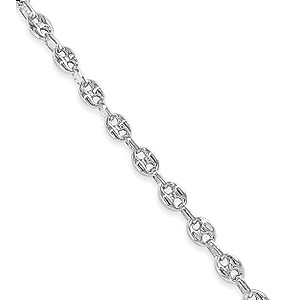 Olive & Chain Silver Puffed Mariner Link Chain Necklace, Style: 6 mm, Size: 18 inch, 925 Sterling Silver, Reflective Surface, Hypoallergenic, Comfortable, Unisex