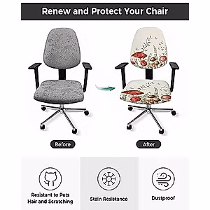 Big buy store Office Chair Cover Green Eucalyptus Leave Desk Chair Cover Stretch Elastic Universal Computer Chair Covers Mushroom Butterfly Stretch Rotating Chair Slipcovers Protectors