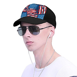 Baseball Cap American Flag Adjustable Anti UV Sun Hat Washed Cotton Outdoor Dad Hat for Men Women