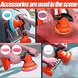 Cordless Car Buffer Polisher for Milwaukee 18V Battery 48-11-1850, Orbital Polisher with 6 Variable Speed, Power Polisher Replace 2738-20 for Car Detailing/Polishing/Waxing(Battery Not Included)