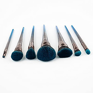 Ponytail Brush Smoother 7pcs Pro Makeup Brushes Set Foundation Powder Eyeshadow Eyeliner Lip Brush Tool Purse Cleaning Ball