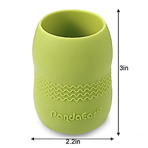 PandaEar Baby Toddlers Infants Feeding Set |Adjustable Silicone Bibs | Divided Silicone Baby Plate| Tiny Training Cup| Suction Bowls| Soft Spoon Forks| Self Feeding Baby Utensils