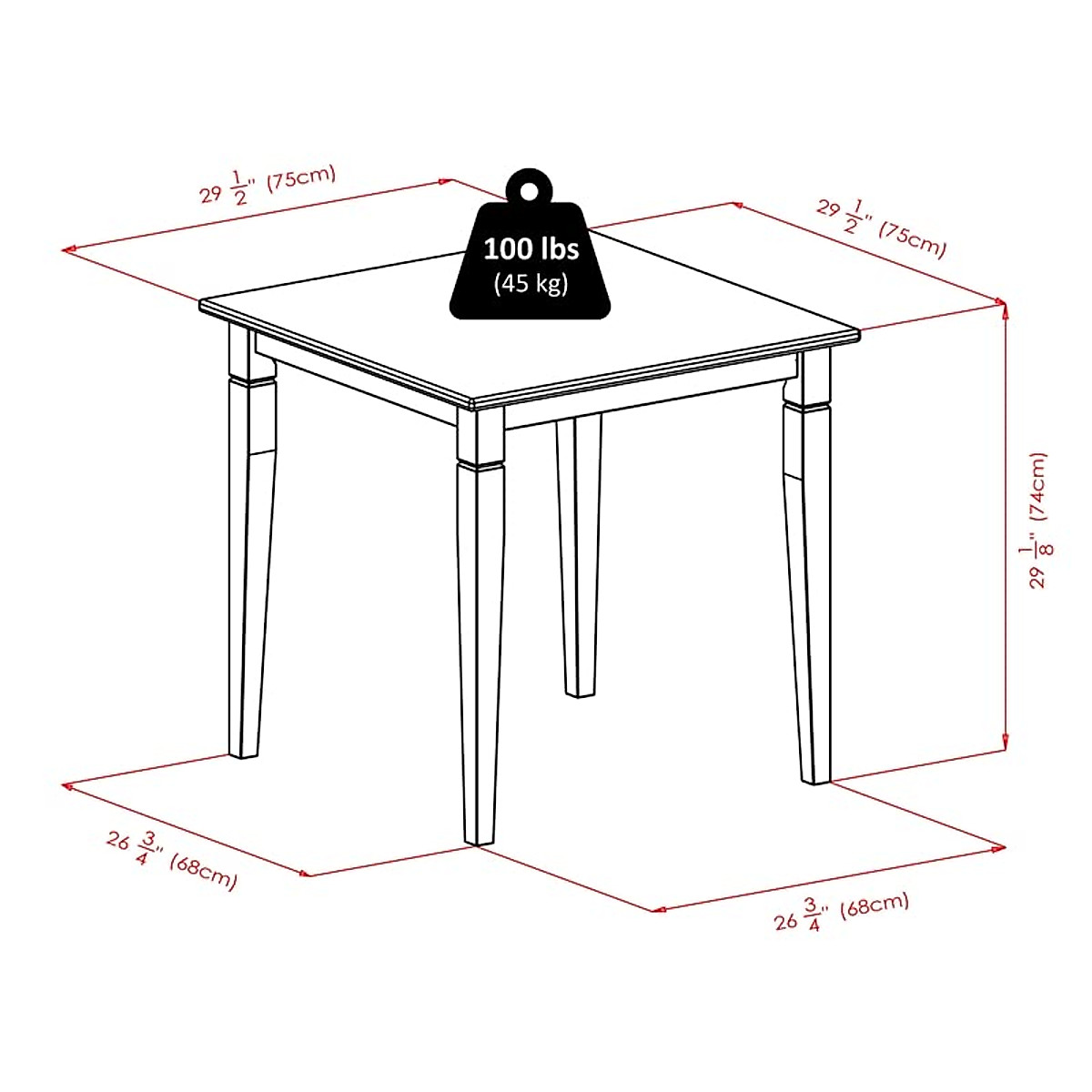 Winsome Kingsgate Dining Table, Walnut