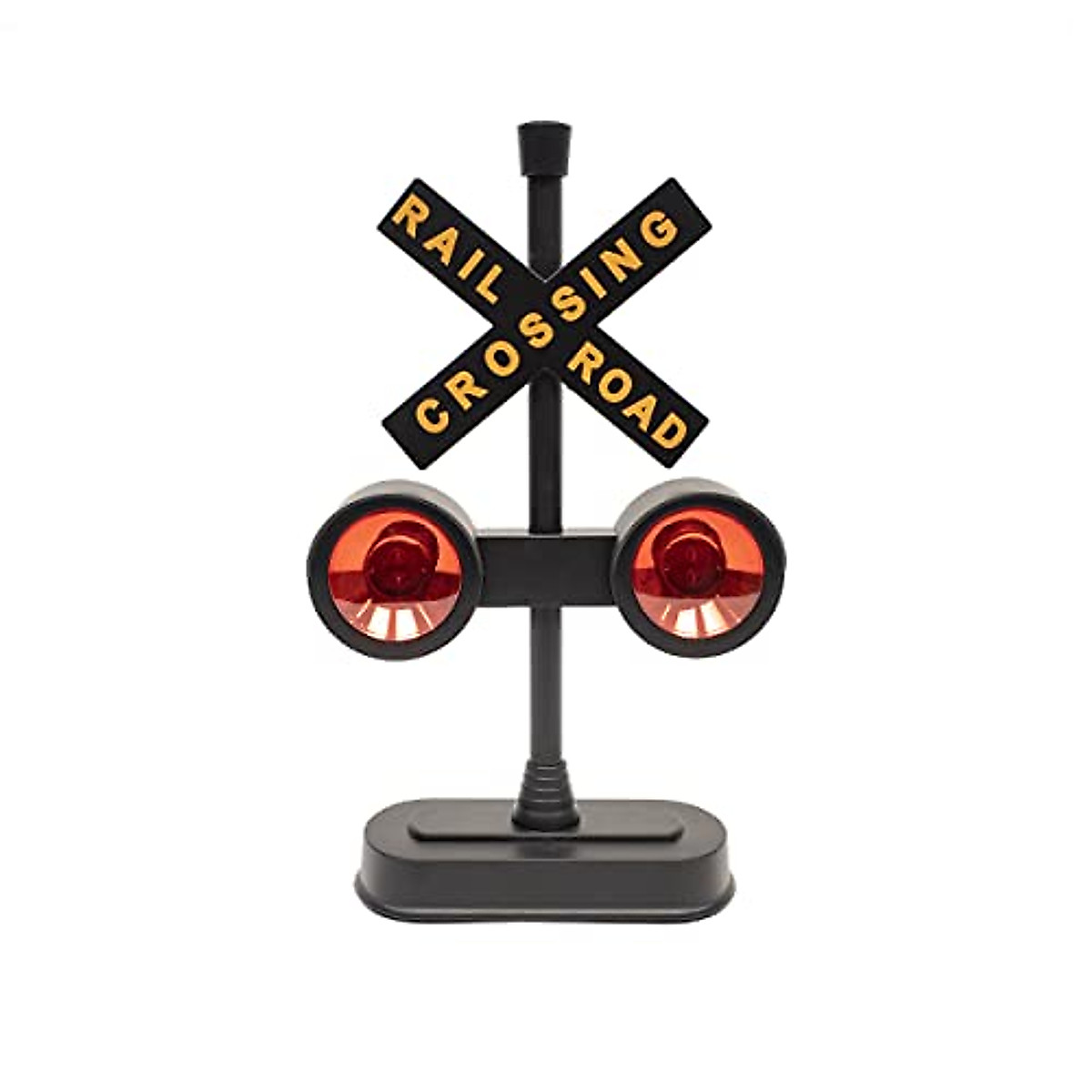 TG,LLC Treasure Gurus Flashing Railroad Track Crossing Signal Red Light Sound RR Xing Train Crossbuck Desk Decor
