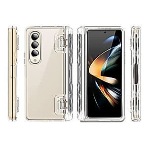 i-Blason Cosmo Series for Samsung Galaxy Z Fold 4 Case with Pen Holder 5G (2022), Stylish Protective Bumper Z Fold 4 Clear Case with Built-in Screen Protector (Clear)