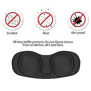 VR Lens Protect Cover, Protect Cover for Oculus Quest VR Lens Dust Cover, Washable, Collision-Proof Cap Sleeve, Black
