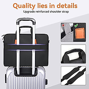 ZHUISUINI 15 15.6 16 Inch Laptop Bag Case with Shoulder Straps &Handle,Compatible with MacBook Pro16 M2 Max/M2 Pro/Microsoft/Hp/Lenovo/Dell/Acer/Chromebook,Shoulder Briefcase,Black