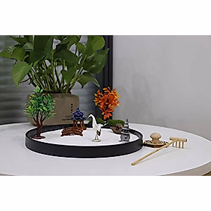Japanese Zen Garden Accessories Kit - Japan Miniature Fairy Garden Set for Micro Landscape Terrarium Decoration Tabletop Meditation Rock Zen Gifts Zen Tool Rake Pagoda Stamp Bonsai Tress