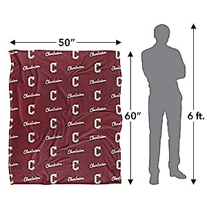 College of Charleston Cougars Blanket, 36"x58" Logo Pattern, Silky Touch Super Soft Throw