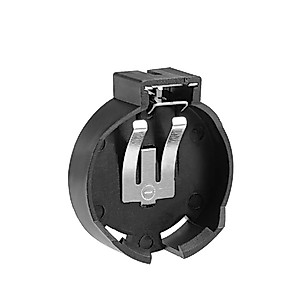 uxcell 4 Pcs CR/LIR2450 Horizontal Coin Button Battery Holder Black Container Case