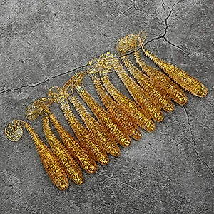 01 Fish Lure Bait, Shaped Luminous Paddle Tail Fishing Lures, Anti‑Corrosion Fishing Accessories Lifelike Lures for River Lake(#8 Golden)