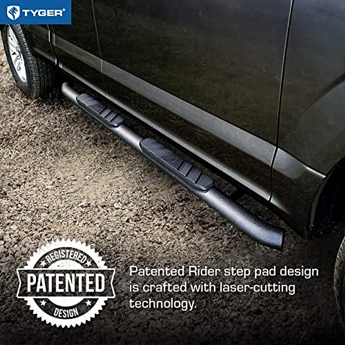 Tyger Auto 3.5" Rider Running Boards Compatible with 2019-2023 Ford Ranger | Supercrew Cab | TG-SS2F35148 | Side Step Rail Nerf Bars