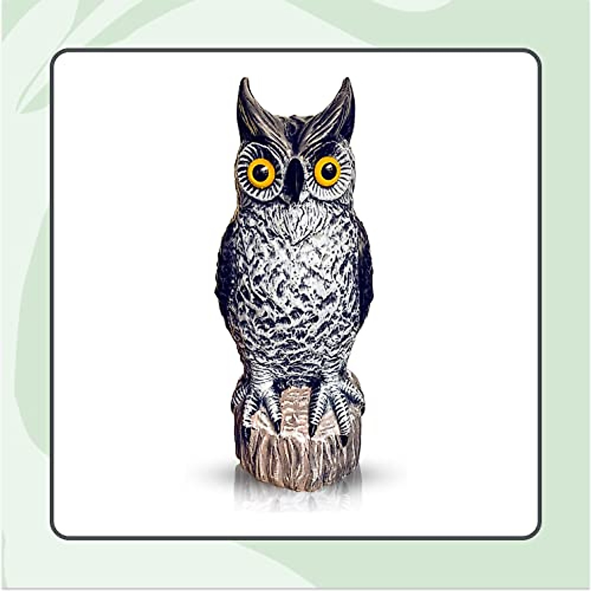 Bird Blinder Owl Decoy (16.5 Inch Tall) Natural Enemy Bird Deterrent, Great Horned Owl to Keep Birds Away - Owl Decor to Protect Gardens from Wildlife - Scarecrow for Outdoors or Indoors