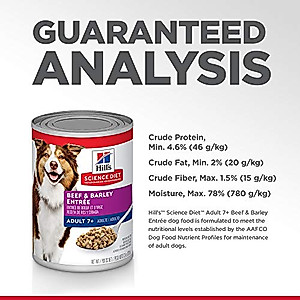 Hill's Science Diet Adult 7+, Senior Adult 7+ Premium Nutrition, Wet Dog Food, Beef & Barley Loaf, 13 oz Can, Case of 12