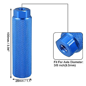 X AUTOHAUX Pair Aluminum Alloy Rear Foot Pegs Footrests Universal Blue for BMX MTB Bike Bicycle Fit 3/8 Inch Axles