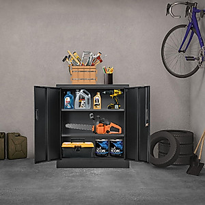 BESFUR Metal Storage Cabinet with Locking Doors and Adjustable Shelves, Steel Storage Cabinet for Office, Garage, Warehouse, Classroom, Pantry