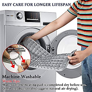 Heating Pad - Electric Heating Pads - Hot Heated Pad for Back Pain Muscle Pain Relieve - Dry & Moist Heat Option - Auto Shut Off Function (Light Gray, 12''×24'')