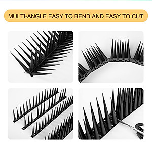 OFFO Bird Spikes Pigeon Outdoor Deterrent Spikes for Cat Keep Birds Raccoon Woodpecker Away Covers 8 Feet(244cm), Black