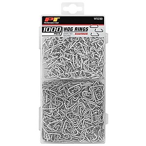 Performance Tool W5230 1,000pc Steel Hog Ring for: Upholstery, fencing, craft, rope, bungee cords, bag closures, crab pots, furniture and much more
