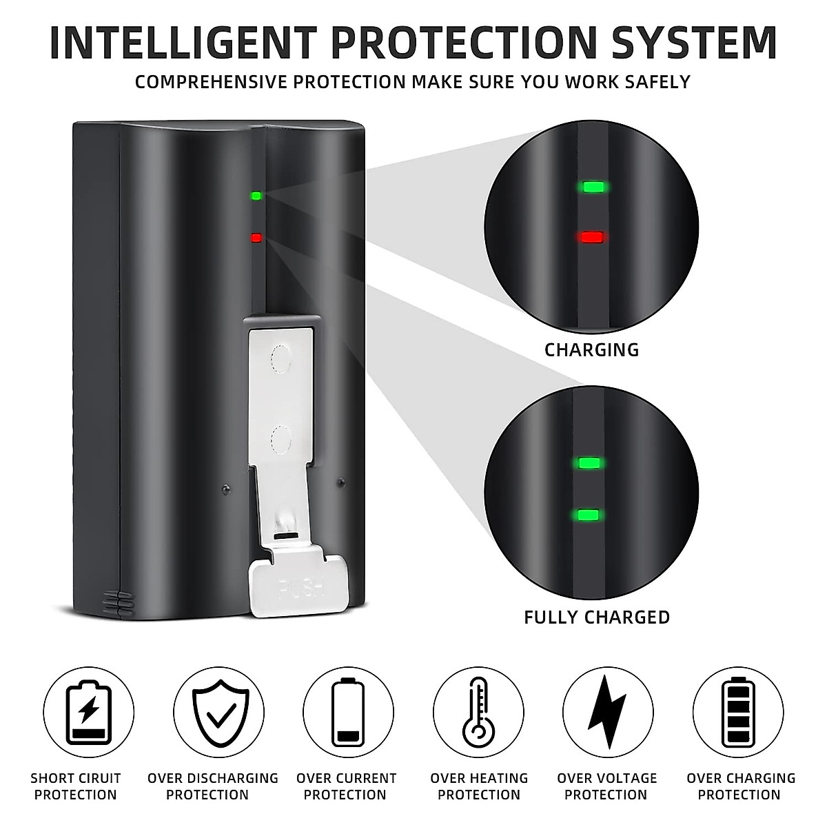 1 Pack for Ring Rechargeable Lithium-Ion V4 Batteries Replacement for Ring-Doorbell-Camera 1/2/3/4, Also for Stick-Up Cam (2nd & 3rd Gen), Peephole and Spotlight Cam, 3.65V 6040mAh 22.046Wh