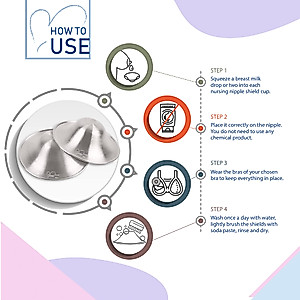 The Original Silver Nursing Cups - Nipple Shields for Nursing Newborn - Newborn Essentials Must Haves - Nipple Covers Breastfeeding- Silvermom-Regular