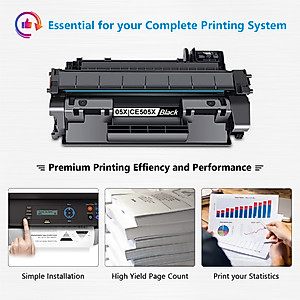 05X High-Yield Black Toner Cartridge CE505X 4-Pack with Chip Replacement for HP 05X CE505X Toner 05A CE505A Compatible with P2055 (CE456A), P2055x (CE460A), P2055d (CE457A), P2055dn (CE459A) Printer