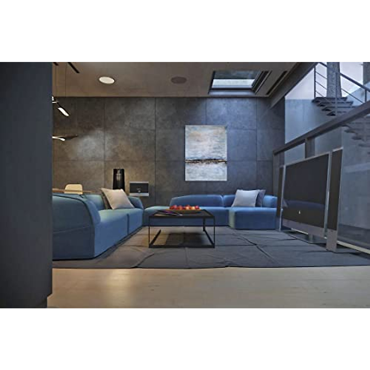 SYGALLERIER Large Abstract Canvas Wall Art with Gold Foil - Modern Coastal Oil Paintings - Contemporary Beach Pictures for Living Room Bedroom Bathroom Decor