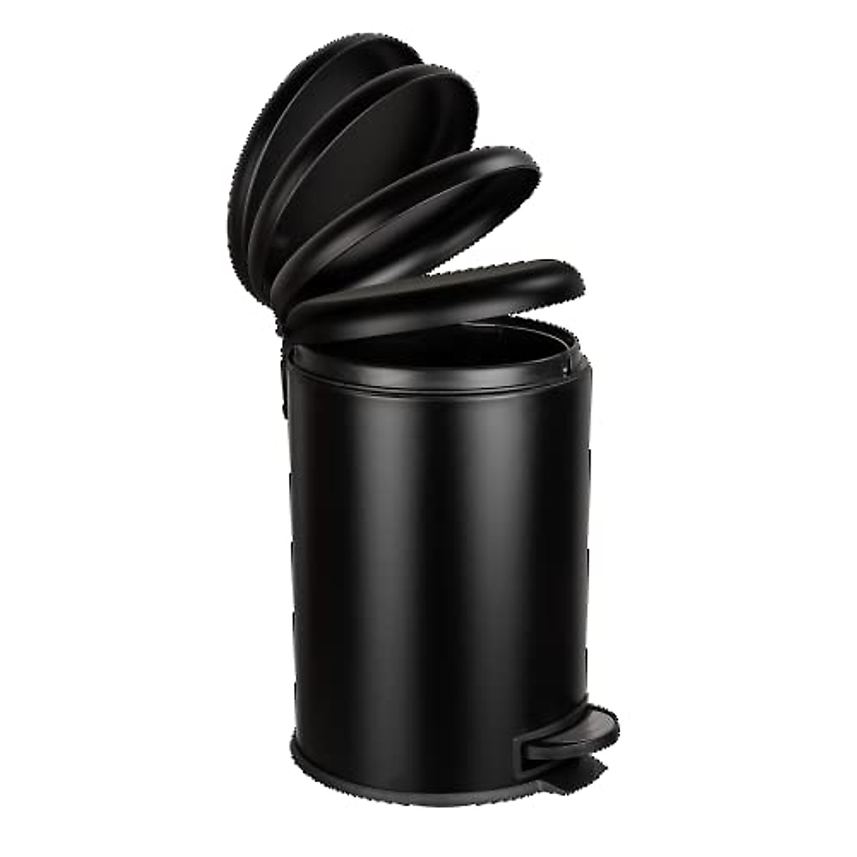 WENKO Black, Trash Can with Lid and Pedal, Garbage Bin for Kitchen with Removable Inner Bucket, Easy Close, Steel, Matt, 5.28 Gal, 12 x 17.32 x 14.76