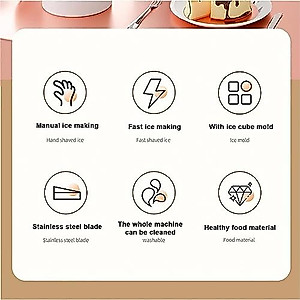 DIY Manual Shaved Ice Chopper, with 4 Ice Cube Molds, Snowcone Maker Thick Blade, Safe and Labor Saving, Snowcone Maker, Making Snowcones Ice Cream and Slushy