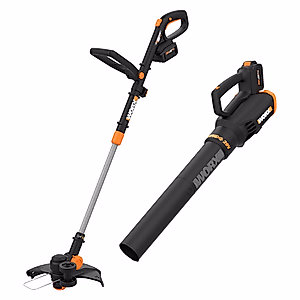 WORX 20V Power Share GT Revolution String Trimmer/Edger/Mini-Mower & Turbine Blower Combo Kit W/Quick Charger