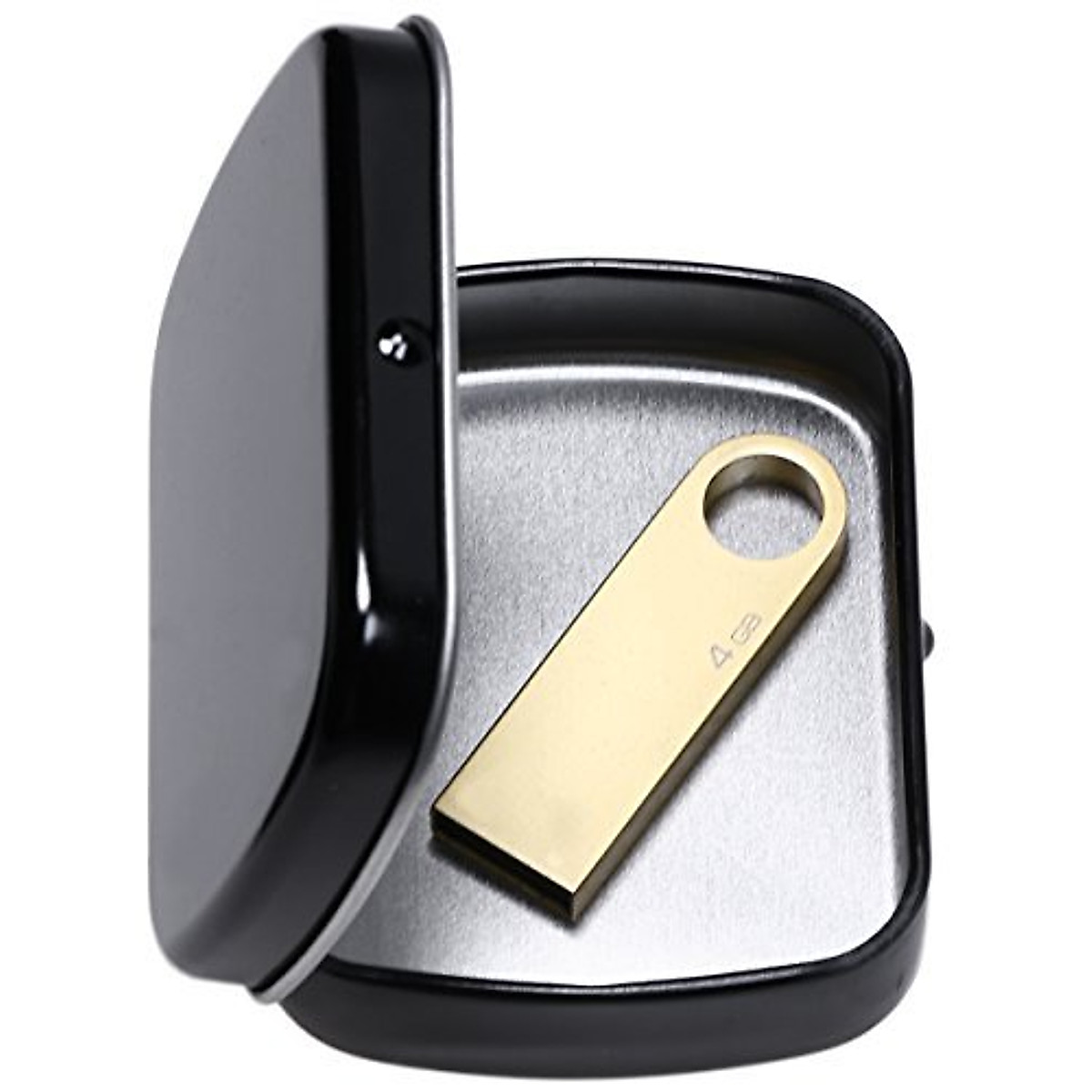 Mini Skater Metal Hinged Lid Tin Containers Portable Small Storage Empty Box for Candies, Pills, Earring and Jewelry Craft, 4Pcs (Black)