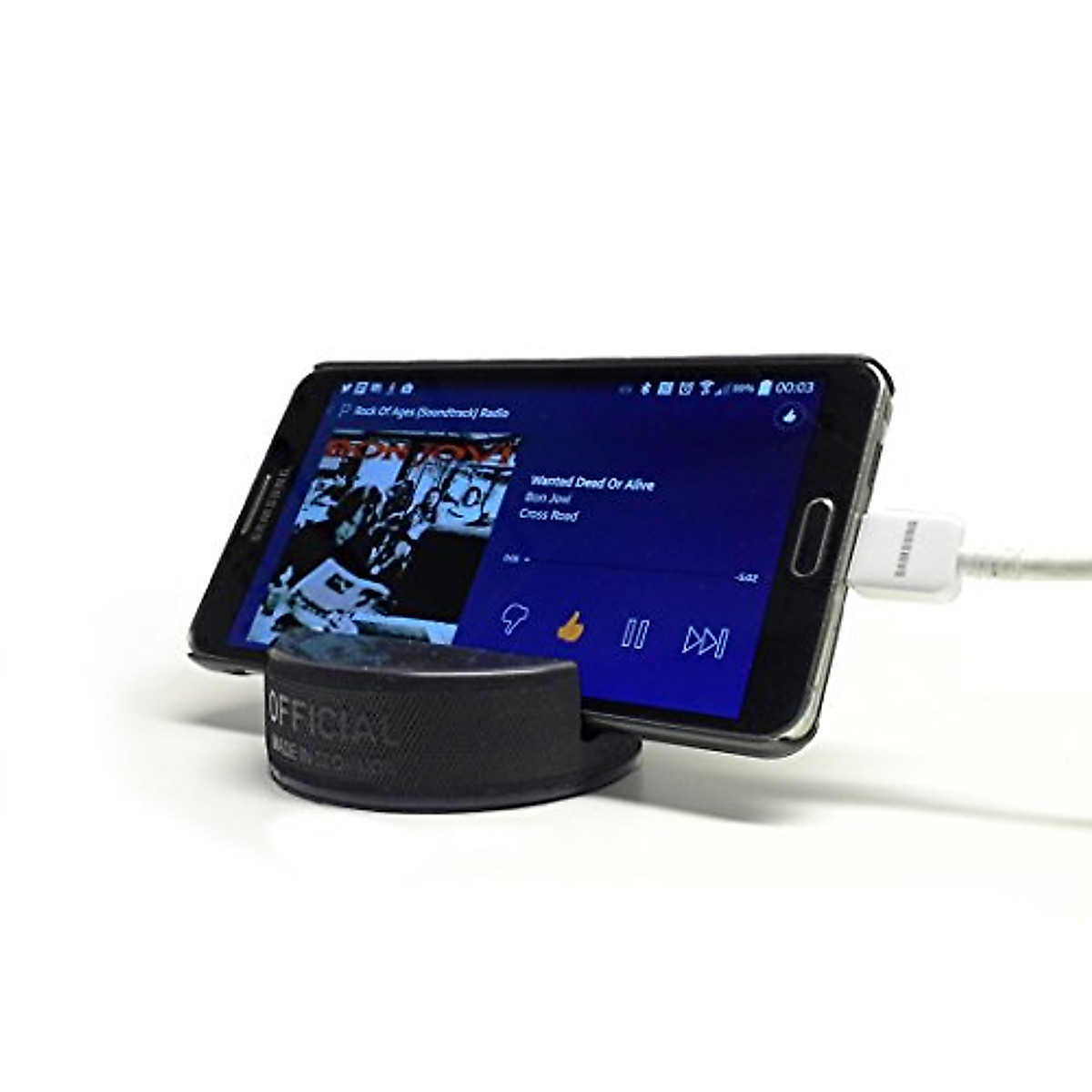 PUCKUPS - The Original Indestructible Hockey Puck Cell Phone Stand - The Best Universal Smartphone Stand. Compatible for All iPhone/Samsung/Google/LG Smartphones. Made from a Real Hockey Puck (1 Pack)