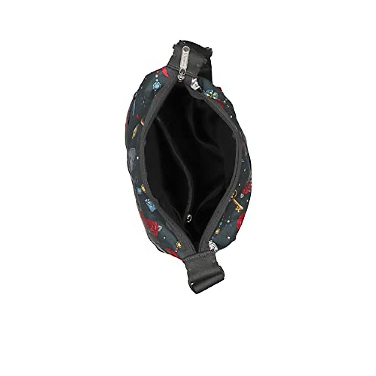 LeSportsac Keepsake Memory Small Hobo Crossbody Handbag, Style 3709/Color E465, Whimsical Colorful Design: Handbags, Hearts, Flowers & Jewels, Celebrate 1974 Iconic Debut