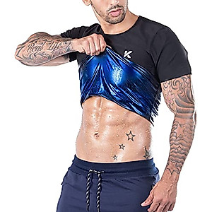 Kewlioo Men's Sauna Suit Shirt - Heat Trapping Sweat Compression Vest, Shapewear Top, Gym Exercise Versatile Heat Shaper Jacket (Black, M)