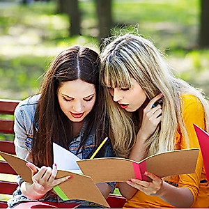 72 Packs Bulk A5 Composition Notebooks Kraft Lined Journals with Rainbow Cover Travel Journal for Kids Girls Boys , 8.3 x 5.5 Inch, 60 Pages