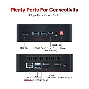 Beelink SER5 Mini PC Ryzen 7 5700U(up to 4.3GHz) Mini Computers 16GB DDR4 500GB NVME SSD Mini Desktop PC, HDMI & USB-C & DP 4K Triple Display, WiFi6-BT5.2, USB3.2 Gen2