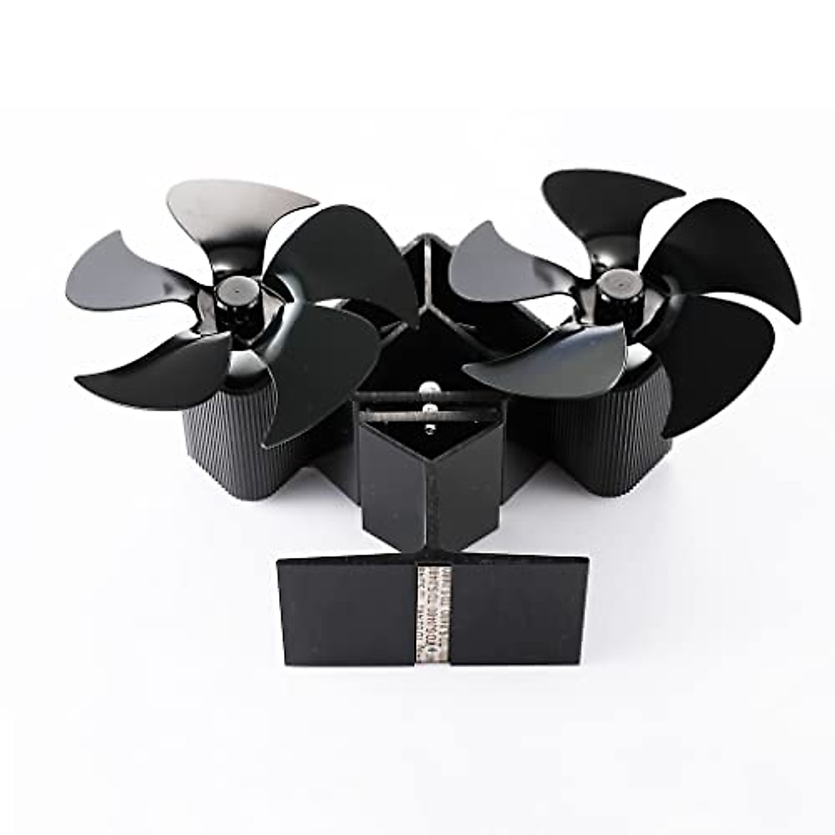 UXZDX CUJUX 10-Blade Fireplace Fan Double-Headed Silent Thermal Heating Heat Powered Stove Fan (Color : Black, Size : 160x185mm)