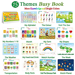 UOMNICUE Montessori Busy Book, 30 Themes Preschool Busy Book for Toddlers 3-6 Year Old, Preschool Learning Activity Book Quiet Book, Preschool Learning Materials for Autism Sensory & Kindergarten