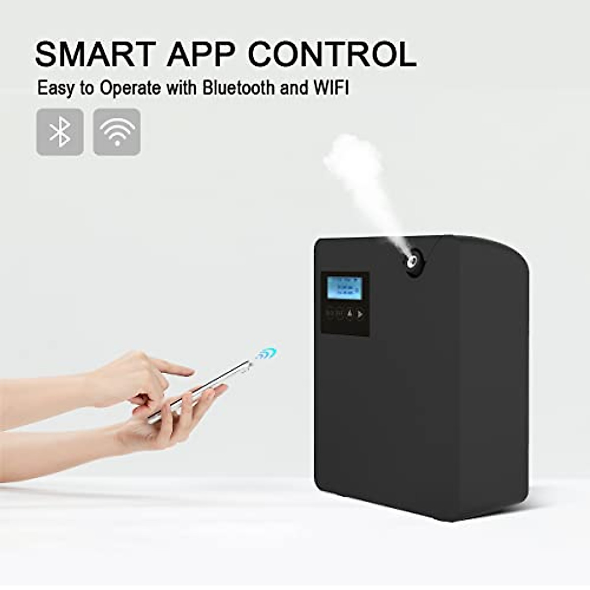 Hitish Scent Air Machine for Home, Bluetooth & WiFi Smart Scent Air Machine with Nebulizing Tech, 300ML Silent & Waterless Essential Oil Diffuser Cover up to 1500 Sq Ft for Large Room, Office(Black)