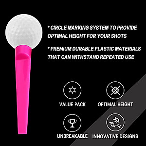 FINGER TEN Golf Tees Plastic 2-3/4 inch Unbreakable Multicolor Bulk 30 Pack 70 mm Long Flat Tee Reduce Resistance Strong for Men Women Golfing Practice (30 Pack)