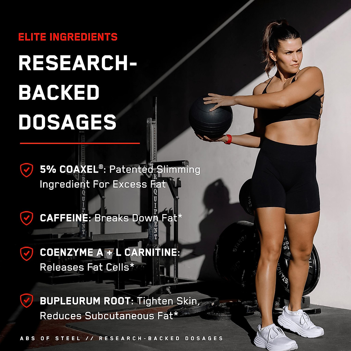 SteelFit Abs of Steel | Maximum Definition Skin Firming Lotion | 30-45 Days of Supply | Skin Tightening Cream for Sculpting Abs | L-Carnitine Supplement | Pre & Post Workout for Men & Women