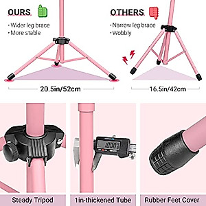 CAHAYA Sheet Music Stand & Tabletop Music Stand Solid Back with Carrying Bag for Books Notes Laptop Tablet Pink CY0194