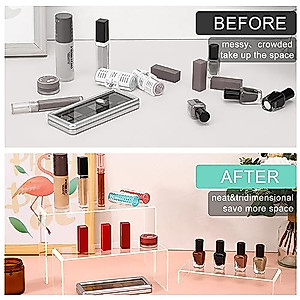 Fixwal 6pcs 2 Set Acrylic Risers for Display Clear Acrylic Riser Display Stands Acrylic Display Risers for Show Funko Pop Figures, Cupcake, Jewelry, Toys, Perfume and More