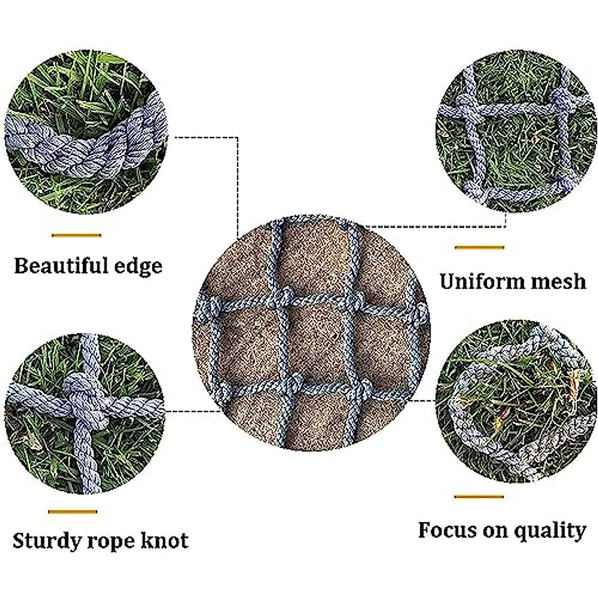 EkiDaz HXRW Rope Net Climbing Net for Kids, Garden Climbing Cargo Net Rope Ladder, Outdoor Play Protective Safety Net Playground Sets for Backyards (Size : 2 * 3m(6.6 * 9.9ft))