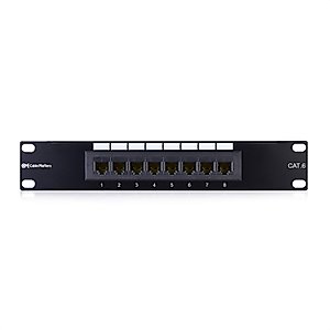 [UL Listed] Cable Matters Mini 8-Port Patch Panel with Mounting Bracket - Compact 10-Inch Wall Mount with 10G Ethernet Support